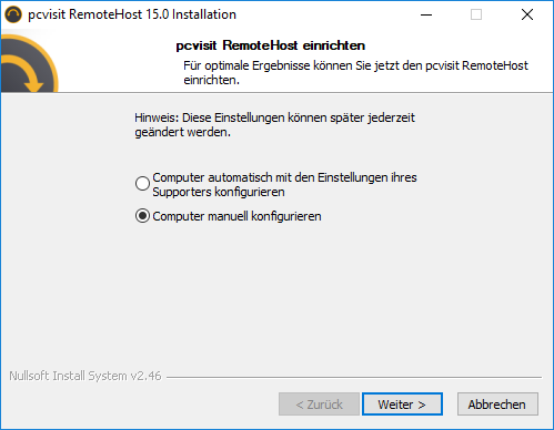 Wie füge ich einen pcvisit Remote-Host der Computer-Liste im Supporter-Modul hinzu?